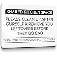 Amazon.com: Shared Kitchen Space Sign, Acrylic Clean Up After Ourself ...