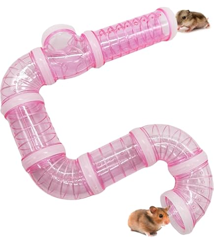Hamster Tunnel 8-Piece Hamster Tube Set - Transparent Cage Connector ...