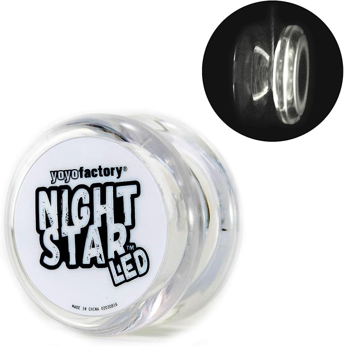 YOYO FACTORY NightStar LED Light Up Yo-yo - White (modern spinning yoyo ...