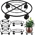 Amazon.com: 4 Packs Large Metal Plant Caddy 12" Heavy-Duty Plant Dolly ...