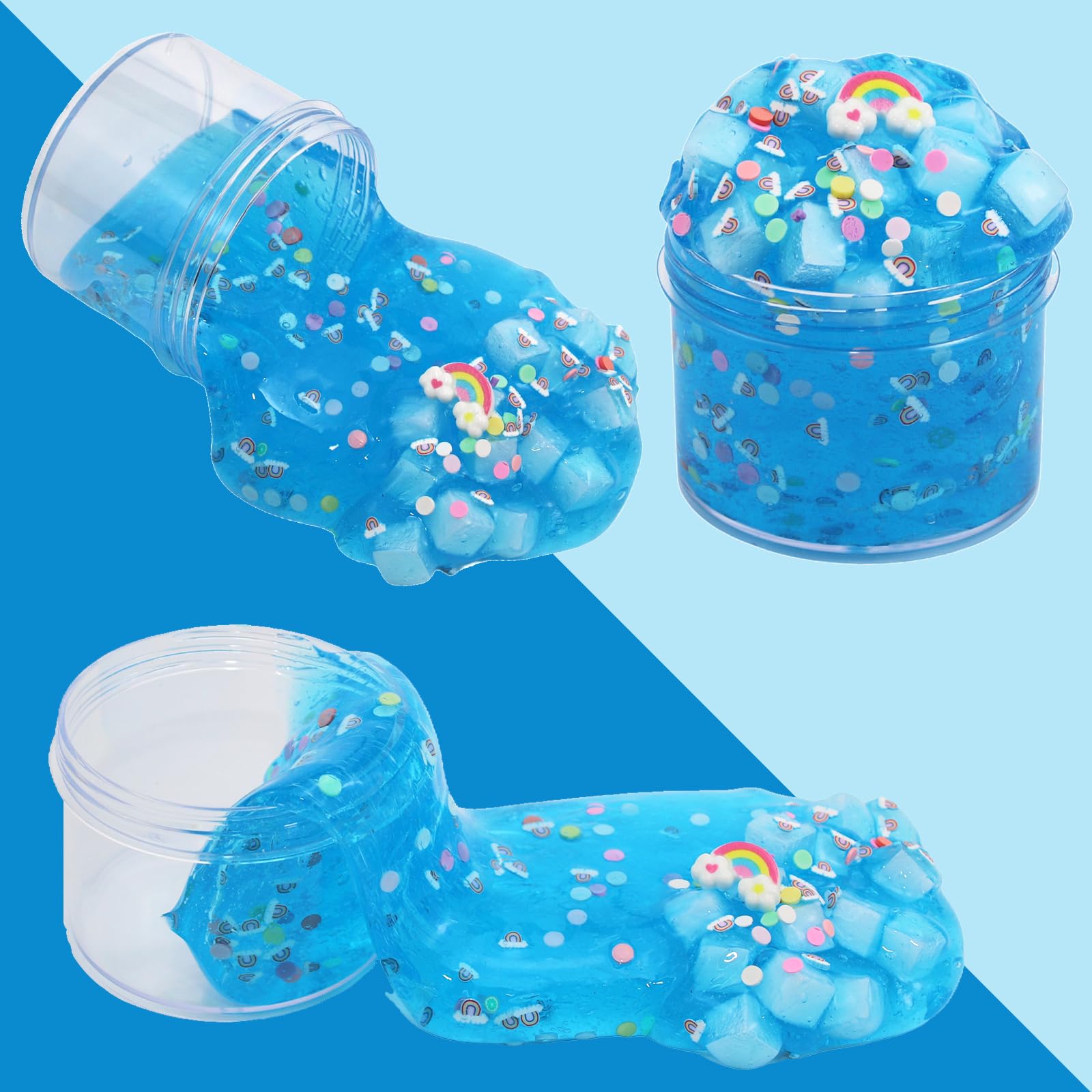 Mua 7Pack Jelly Cube Clear Crunchy Slime Kit,Super Soft and Non-Sticky ...