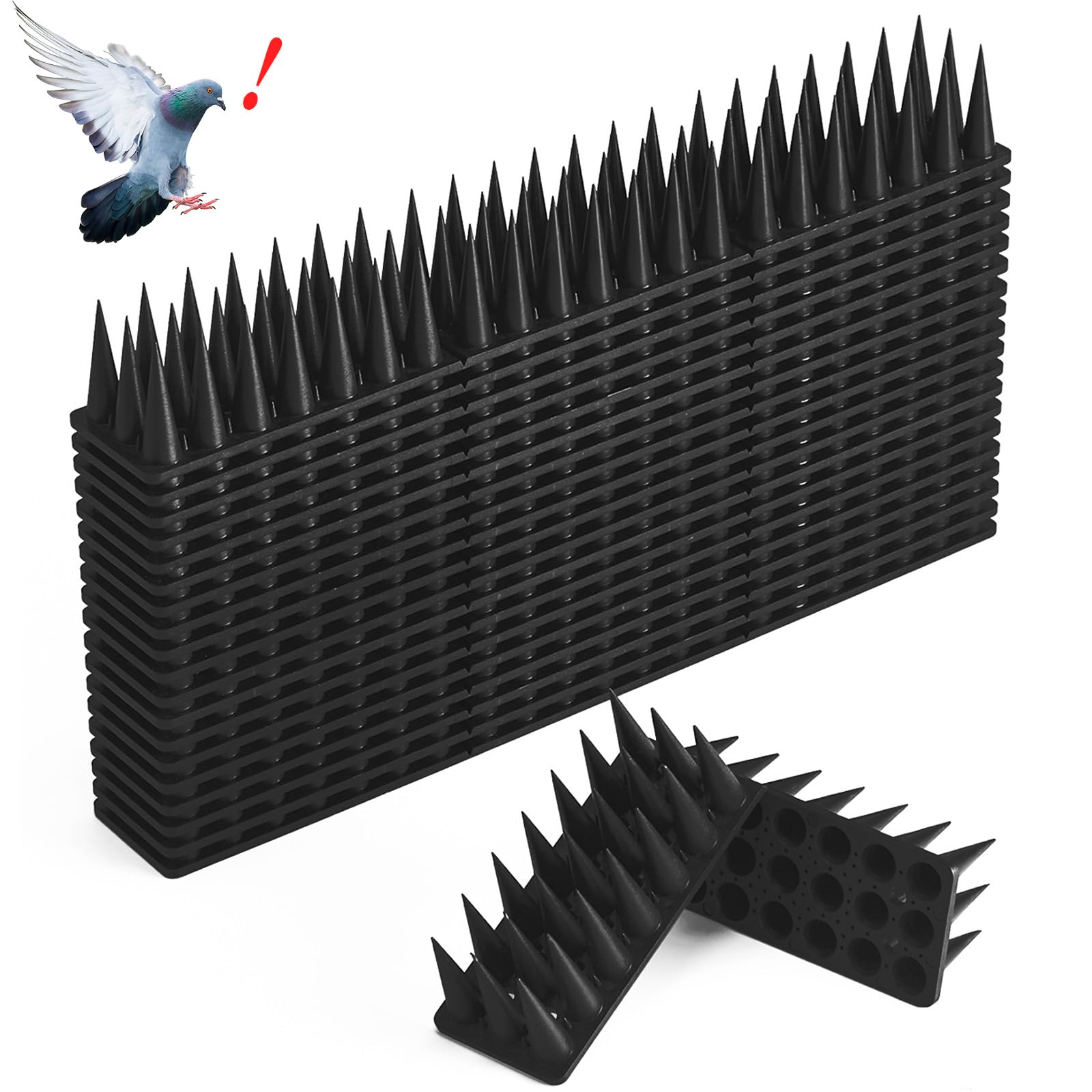 CIIC Bird Spikes, 40 Pack Bird Pigeon Squirrel Raccoon Cat Deterrent ...