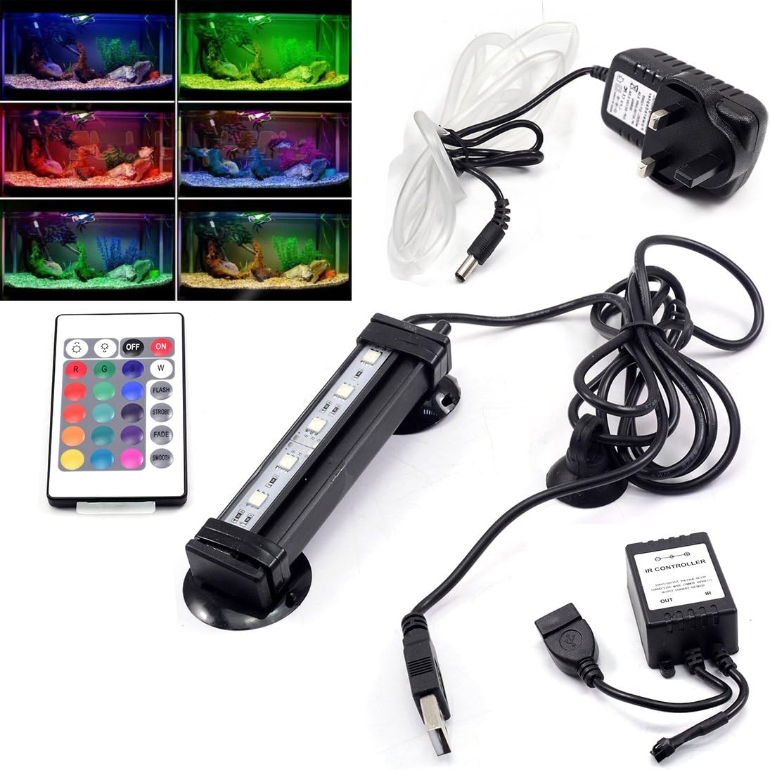 GreenSun LED Lighting 12V 2W 5050 SMD RGB Aquarium Color Changing ...