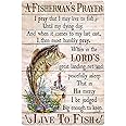 Amazon.com: Fishing Decor A Fishermans Prayer Live to Fish Vintage ...