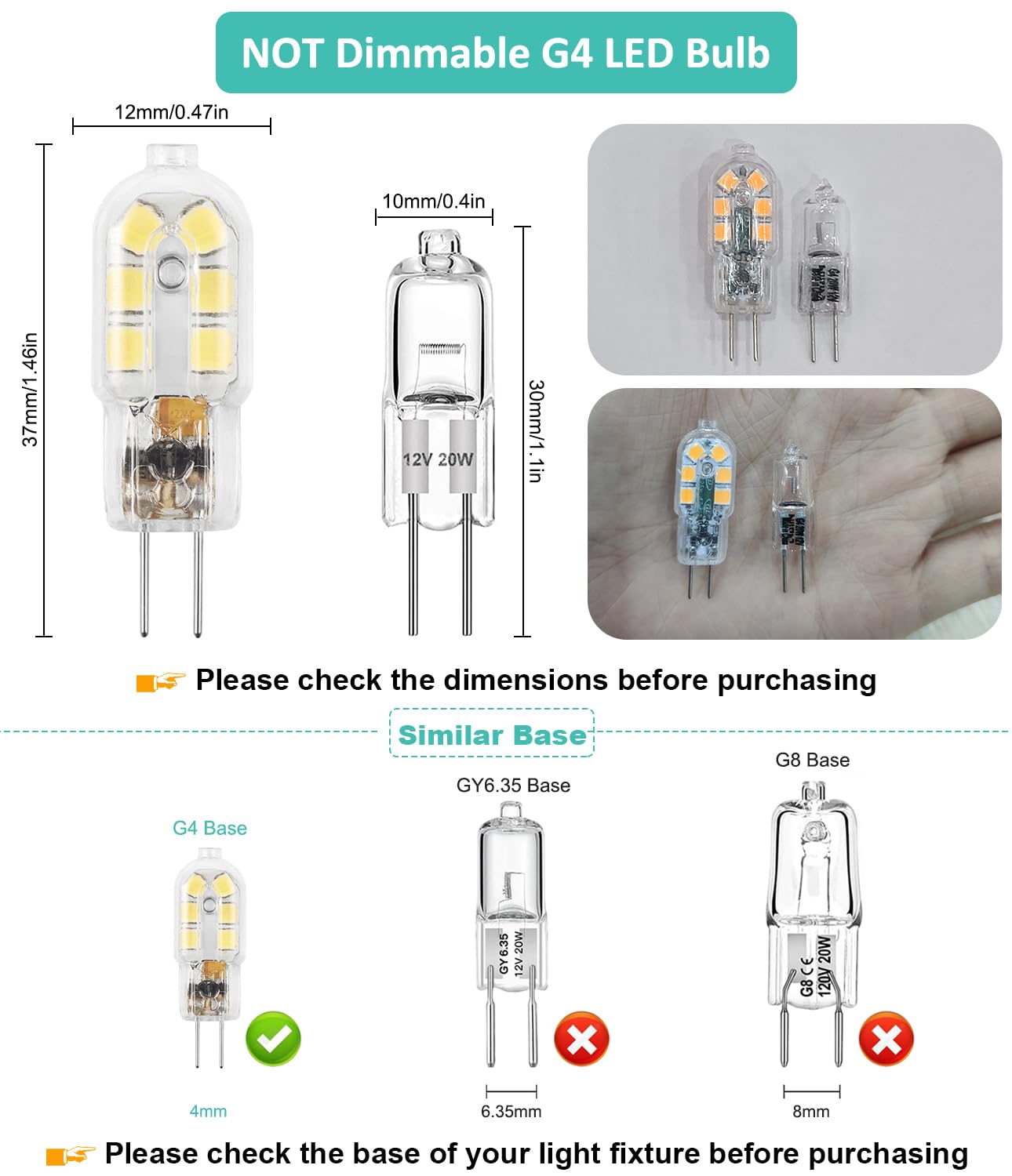 Amazing power G4 LED Bulb, 12V G4 Bi Pin Bulb, NOT Dimmable G4 20W Halogen Bu... 785197184244 | eBay