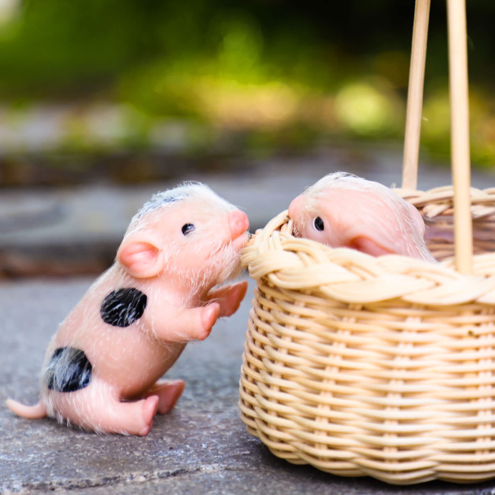 Mua 2 Pieces Silicone Pigs 5 Inch Mini Dolls Lifelike Whole Body ...