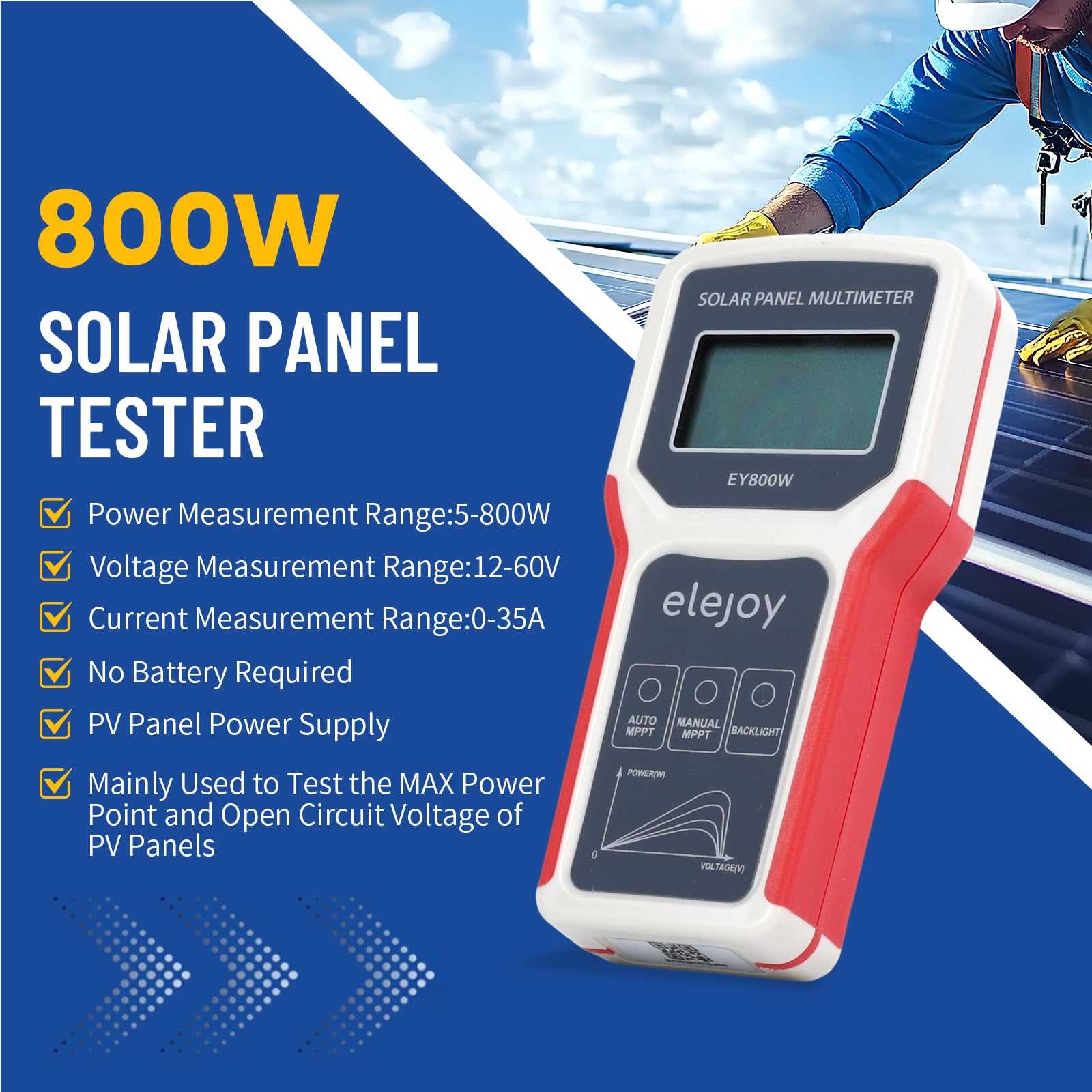 Mua ELEJOY 800W Solar Panel Tester, Digital PV Multimeter with Smart ...