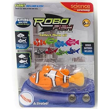 Amazon.com: Robo Fish: Blue Electronic 3-Inch Clownfish by Zuru: Toys ...