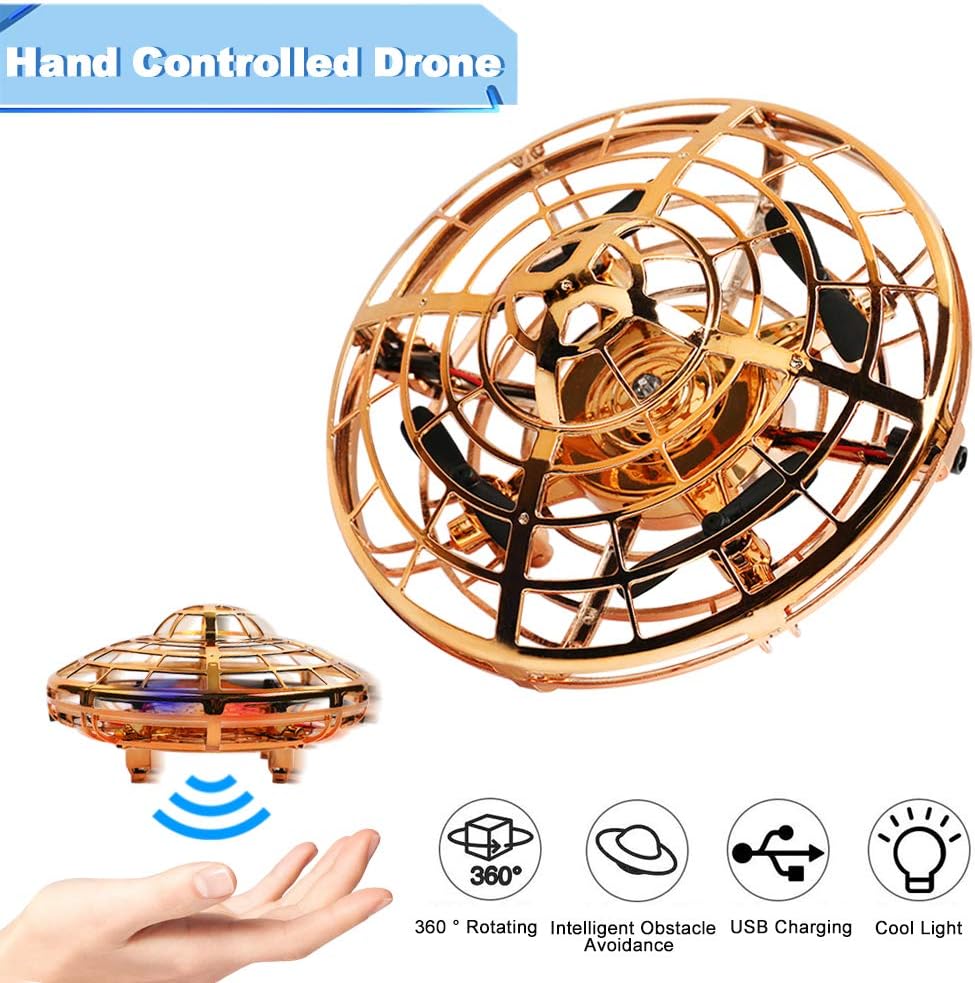 LENDGO Hand Controlled UFO Mini Drone for Kids with LED Lights, Flying ...