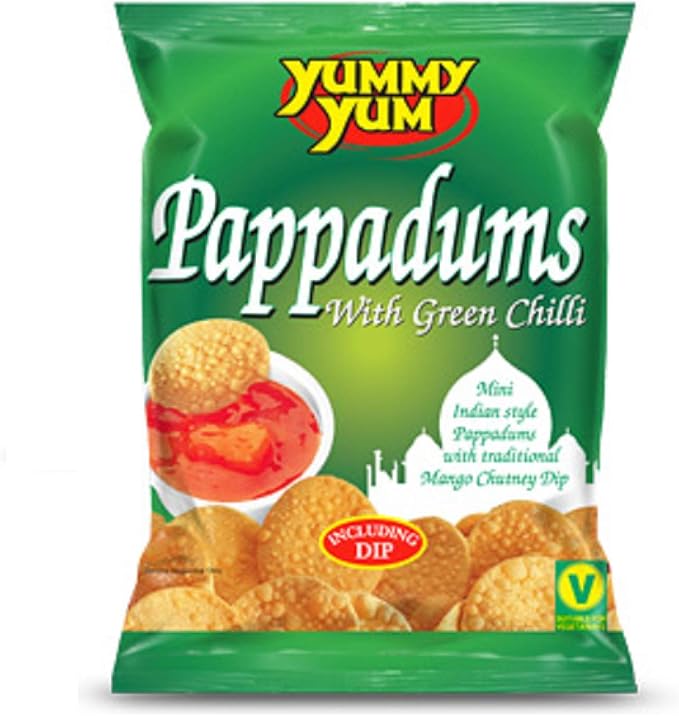 Pappadums with Green Chilli - Mini Indian Style Pappadums with ...