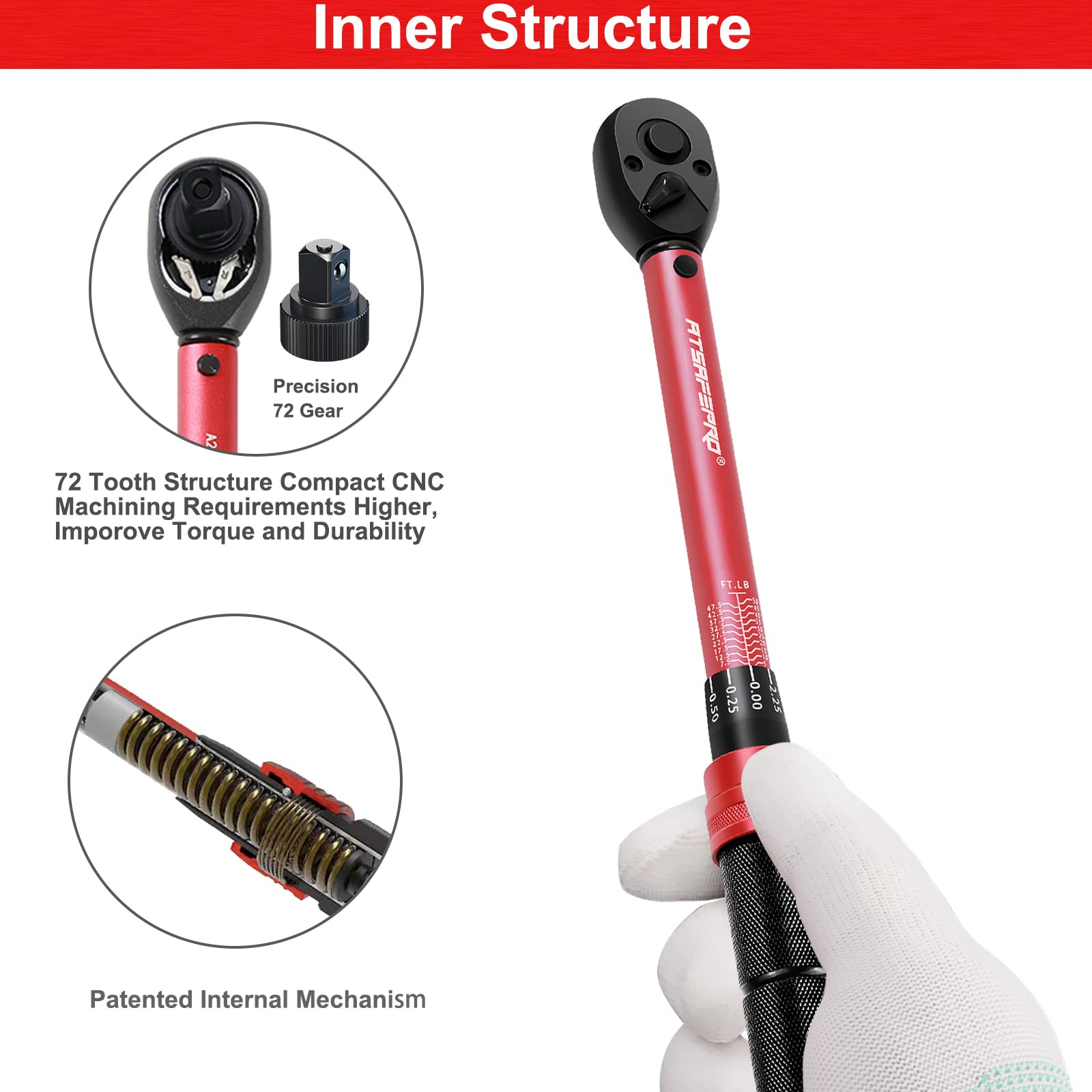 Mua 3/8-Inch Drive Click Torque Wrench, Dual-Direction Adjustable ...