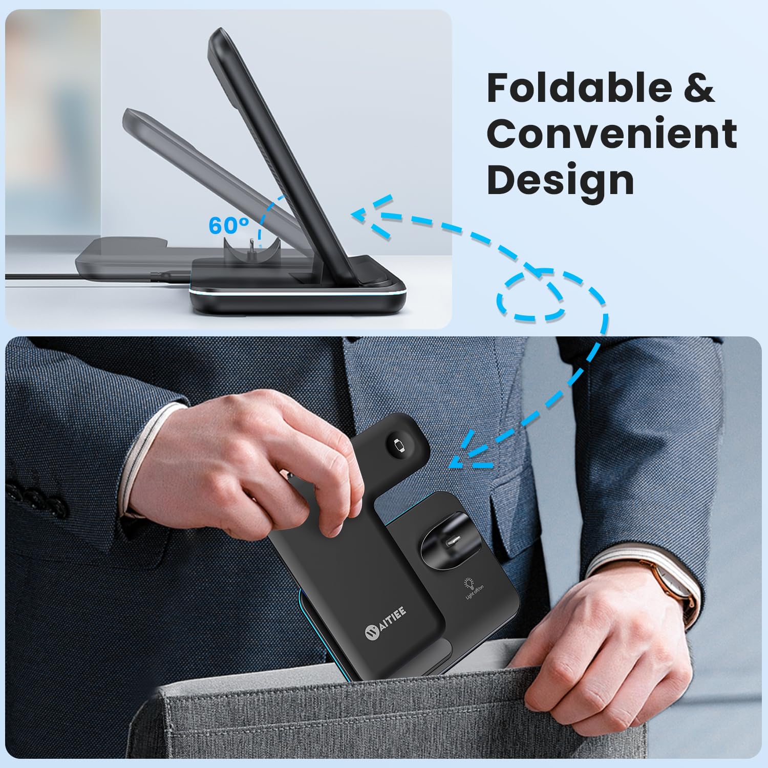 Mua WAITIEE Wireless Charger 3 in 1, 15W Fast Charging Station for ...