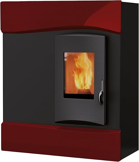 Edilkamin E783350 Daisy Keramik Rot wasserführender Pelletofen: Amazon ...
