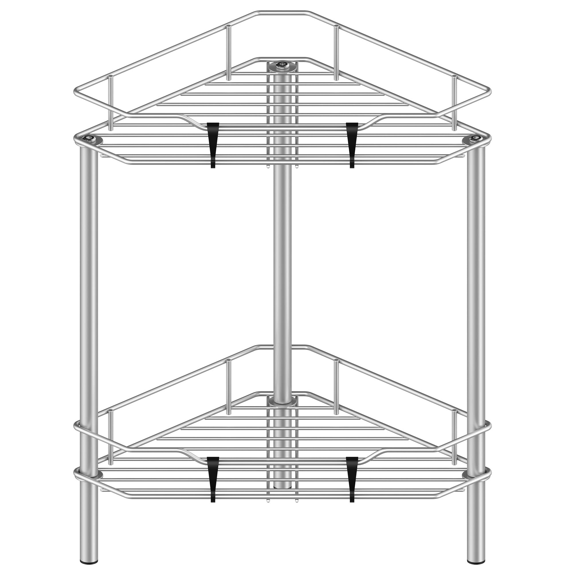 HuggieGems 2 Tier Floor Standing Corner Shower Caddy Organizer Shelf ...