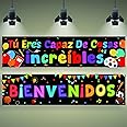 Amazon.com: 2 Pieces Bienvenidos Sign Spanish Welcome Banners Spanish ...