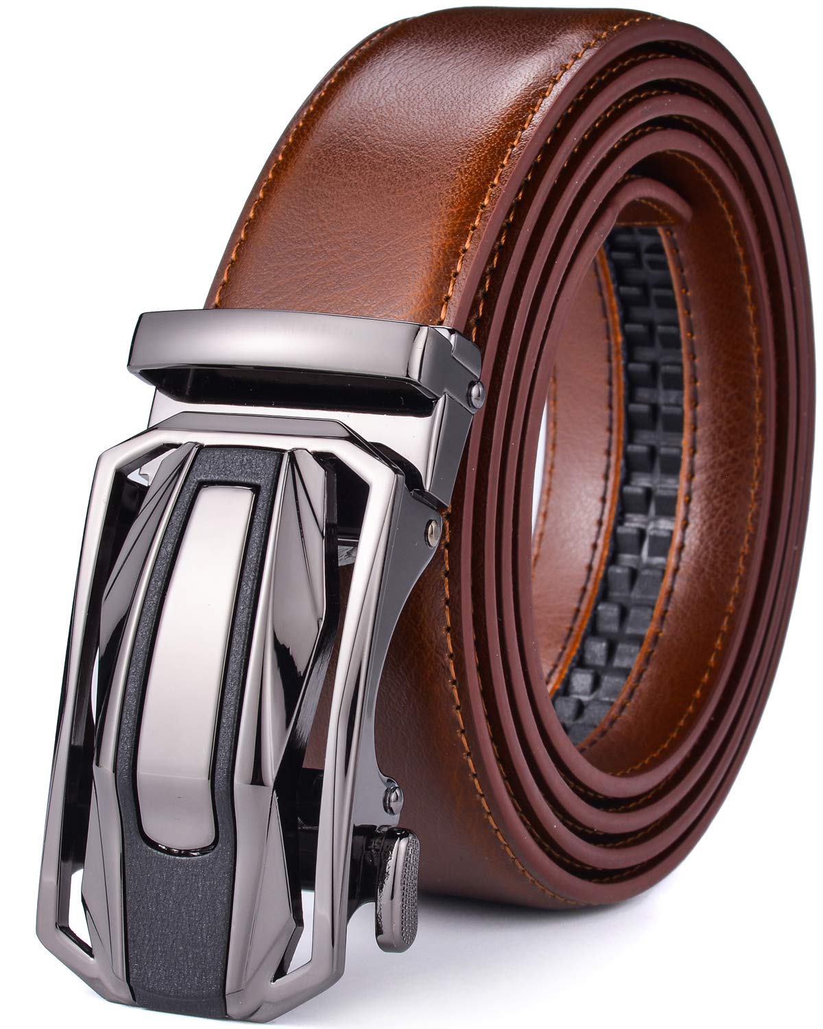 Men Belts Leather Male Slide Ratchet Work Dress Strap w Interchangeable ...