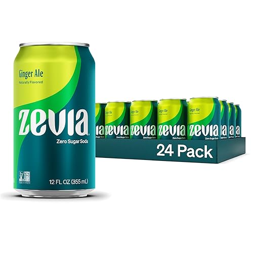 Zevia Zero Sugar Soda, Ginger Ale, 12 oz Cans (24-Pack) – Naturally ...