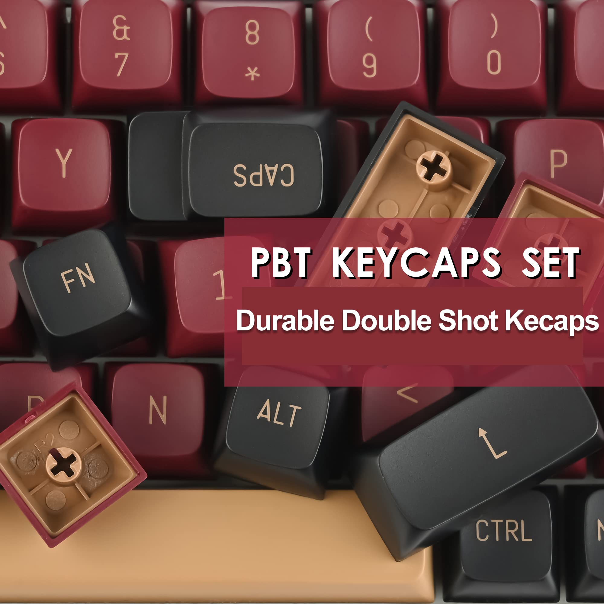 Mua Fogruaden PBT Red Samurai Keycaps, 160 Keycap Set Double Shot ...