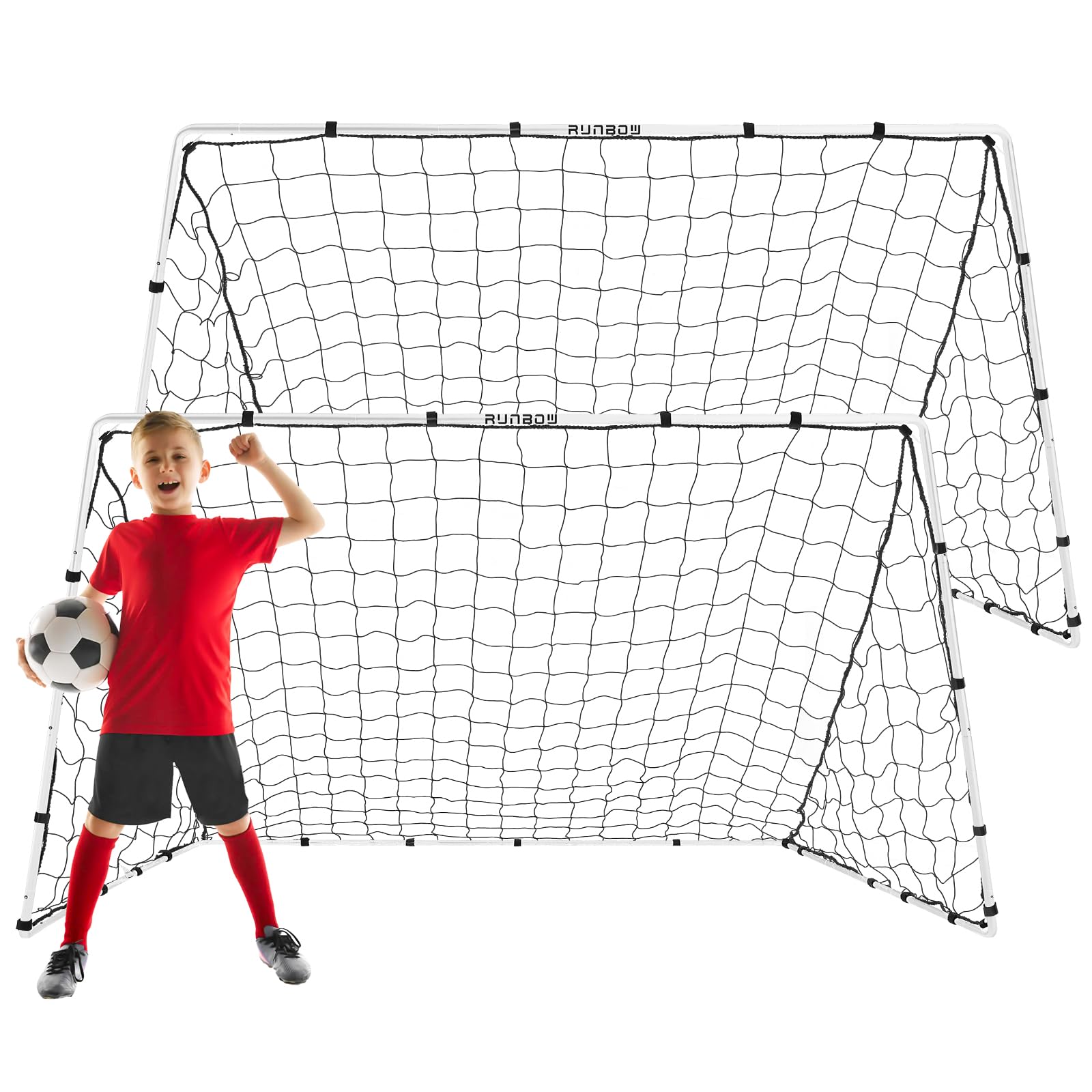 RUNBOW 6x4FT Metal Frame Portable Kids Soccer Goal for Backyard ...