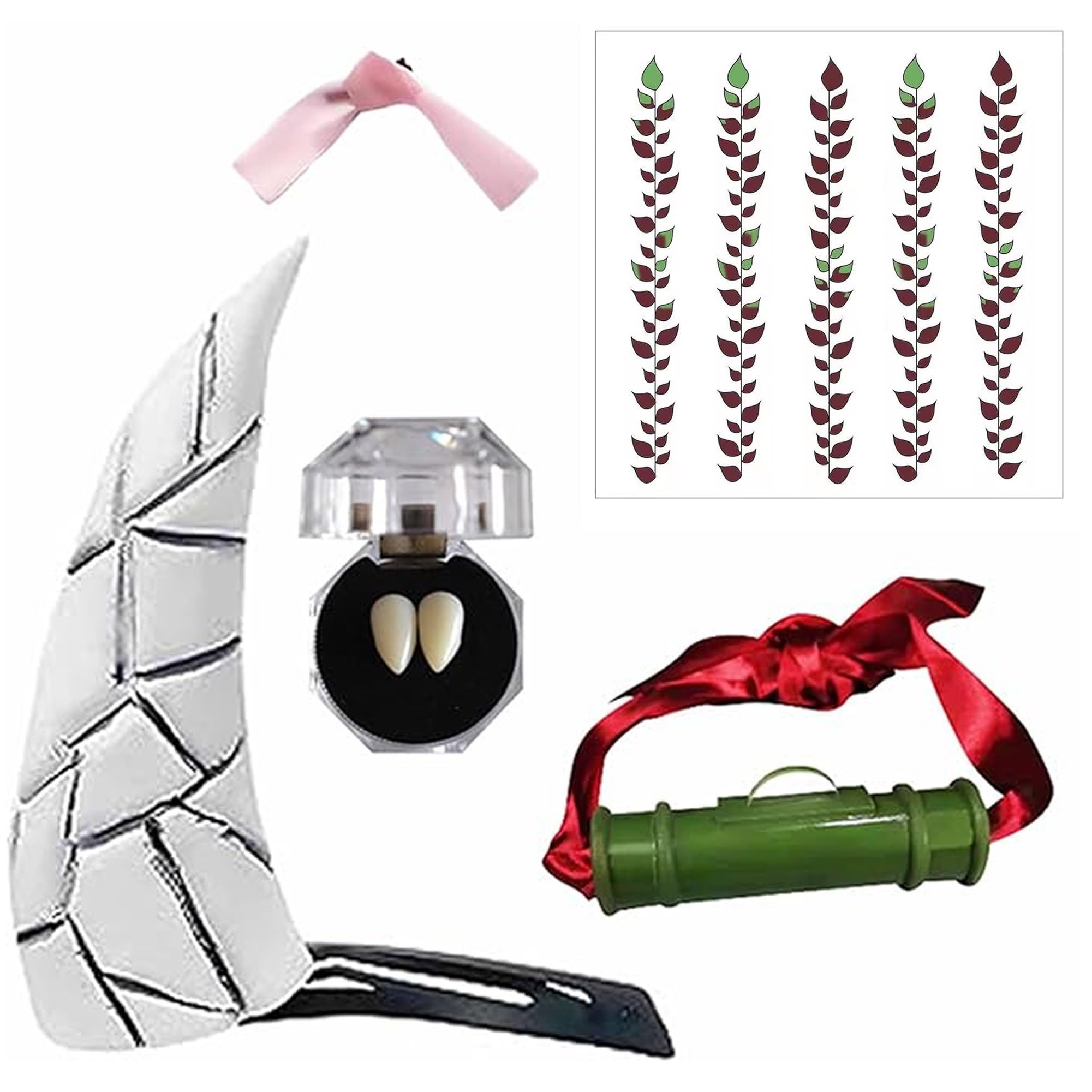 Mua Kamado Nezuko Cosplay Horn With Tattoo Anime Cosplay Teeth Costume ...