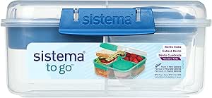 Amazon.com: Sistema Bento Box Adult Lunch Box with 3 Compartments, 2 ...