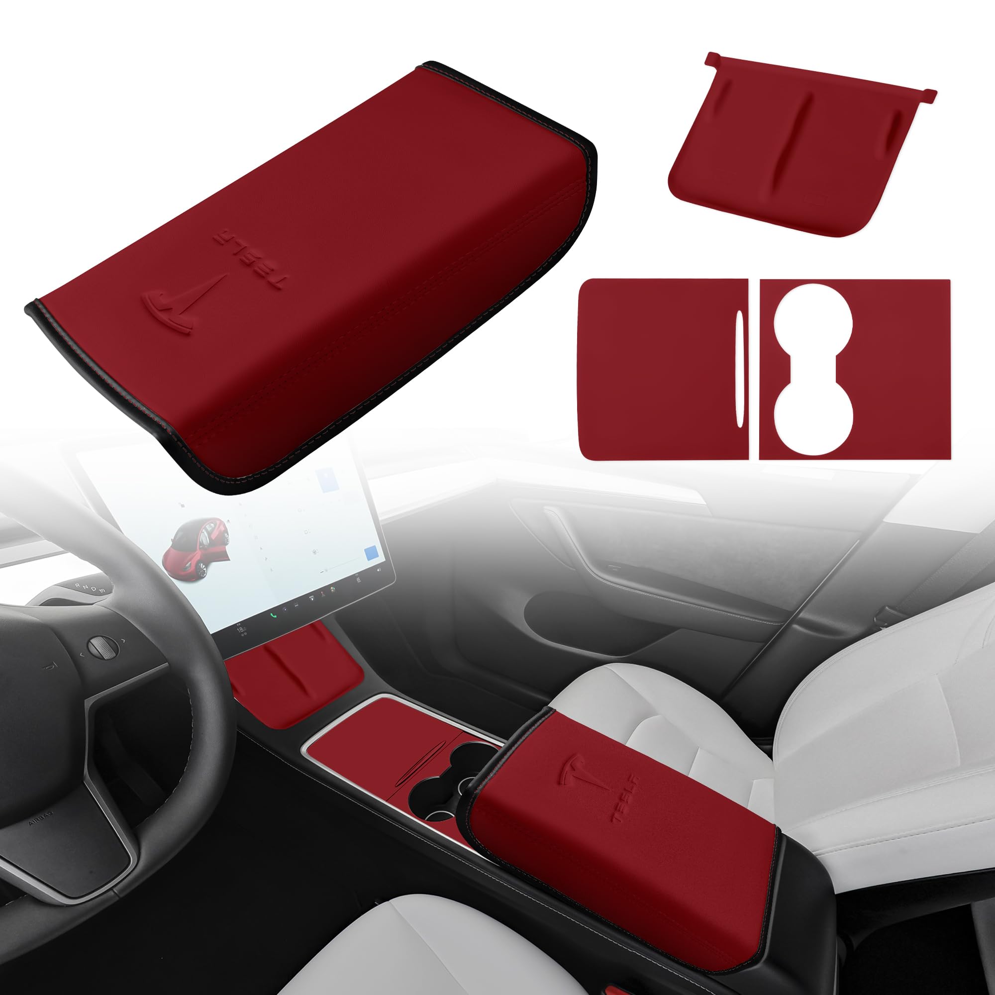 Tinlucys Center Console Cover,Interior Accessories Designed for Tesla ...