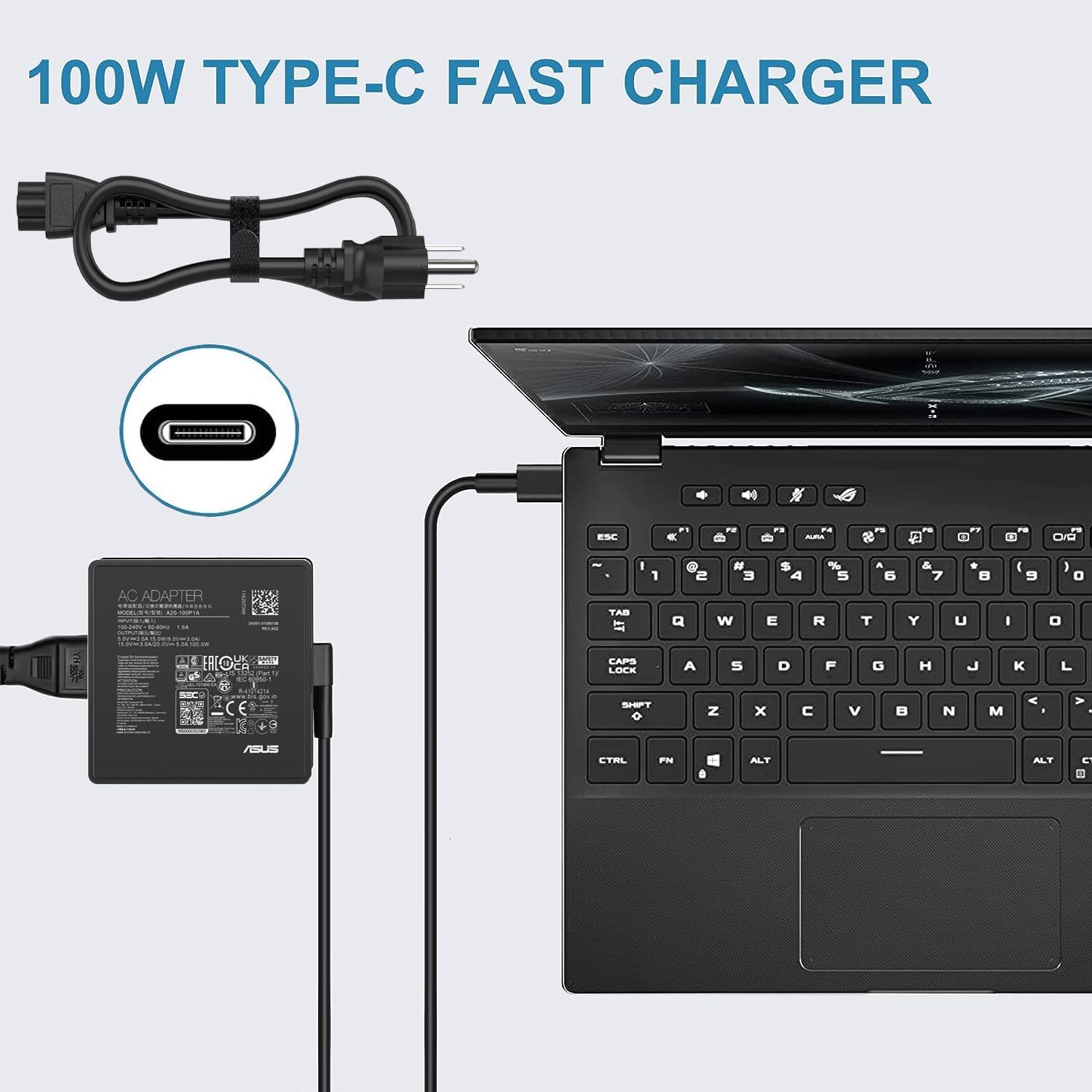 Mua 100W Laptop USB-C Charger for ASUS ROG Flow X13 Z13 ROG Zephyrus ...