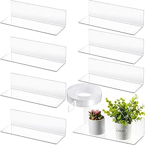Amazon.com: 8 Pieces Acrylic Floating Shelves, 12 Inch Acrylic Wall ...