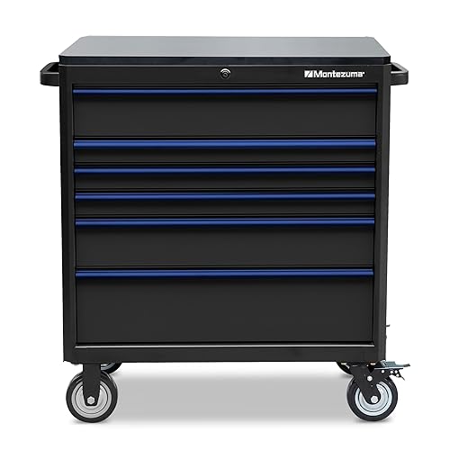 Montezuma Tool Box - Drawer Rolling Tool Cabinet With Multiple Power ...