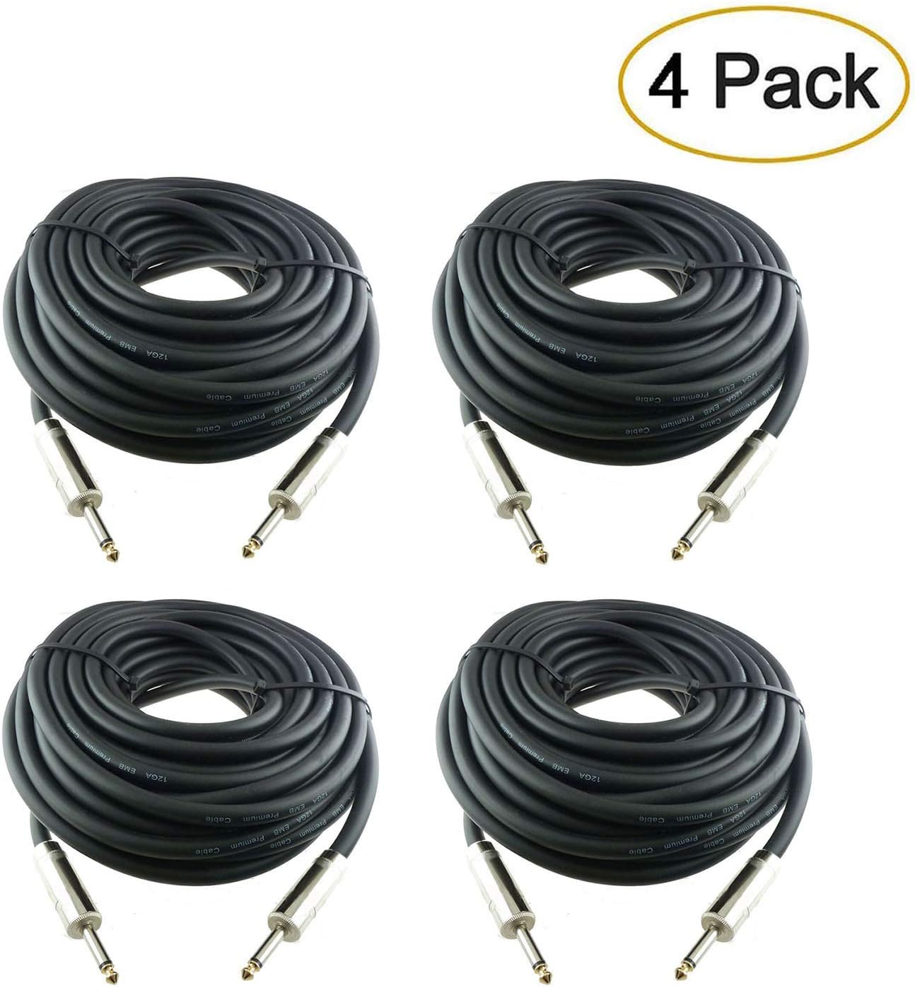 Amazon.com: Yoico 4Pcs 25 Feet Professional 1/4" to 1/4" Speaker Cables ...