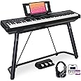 Amazon.com: AODSK Digital Piano 88 Key Weighted keyboard Piano with Portable and stable U stand ...