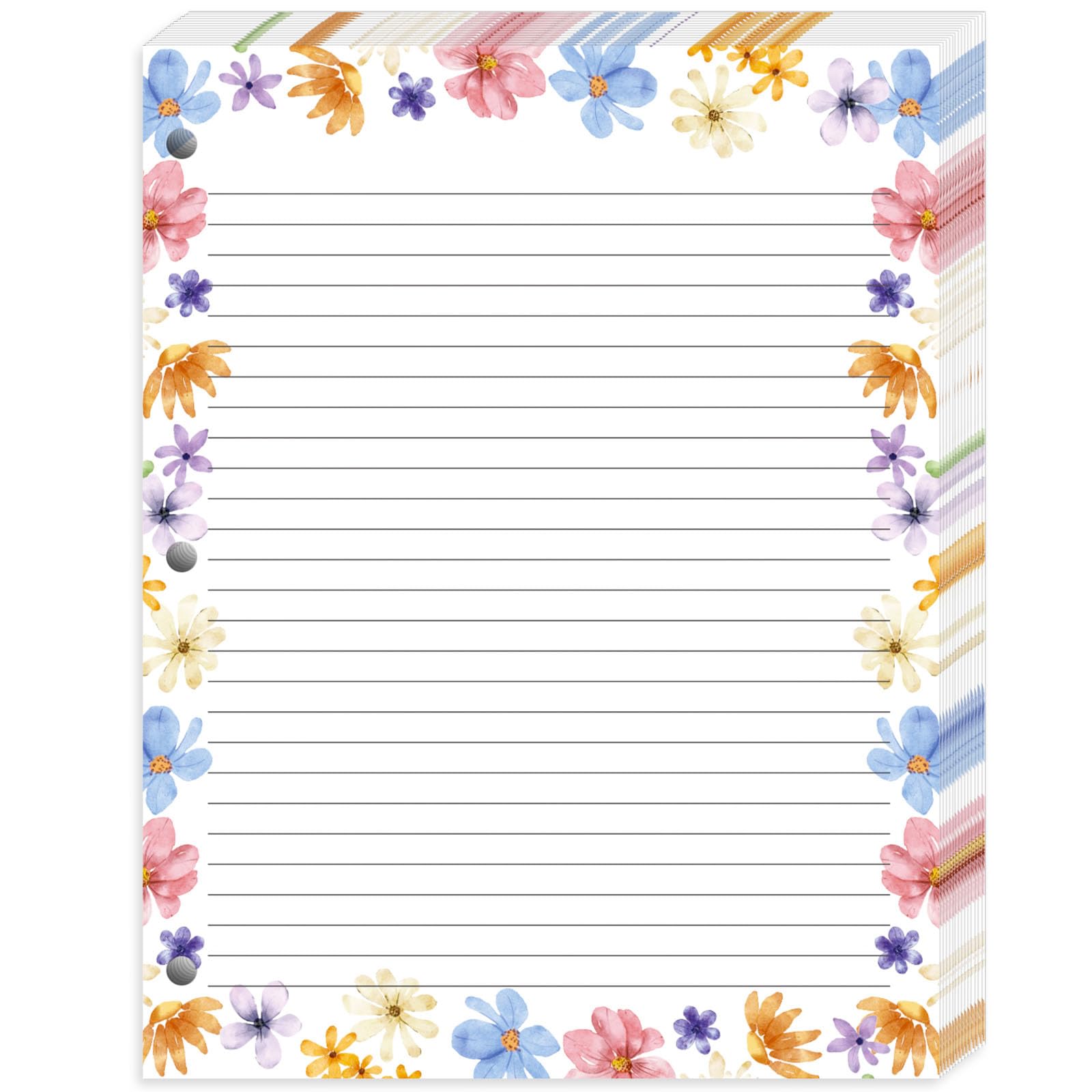 Koogel 100 Sheets 3-Hole Letter Writing Paper, 8.5" x 11" Wide Ruled ...