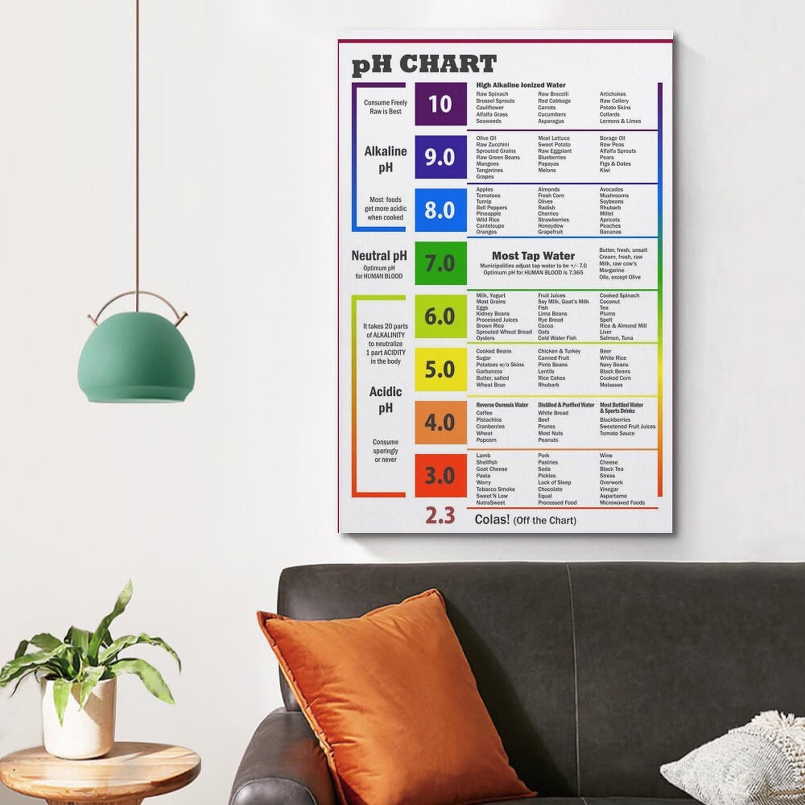 Alkaline Diet Balance Sheet PH Food Chart Poster PH Chart Poster Poster ...