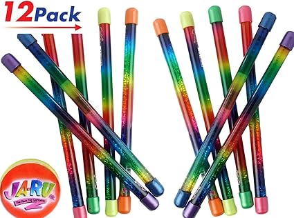 Amazon.com: JA-RU Glitter Baton Wand (12 Units) Magic Fairy Rainbow ...