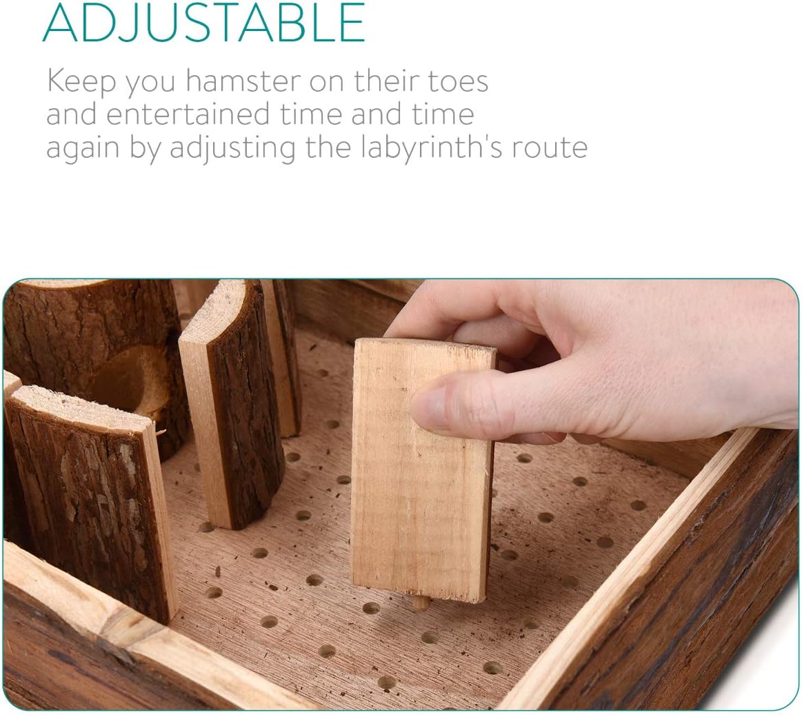 Navaris Adjustable Wooden Rodent Maze – Accessory for Pet Mice, Gerbils ...