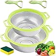 Amazon.com: Stainless Steel Colander Set With Handleand Legs, Strainer ...
