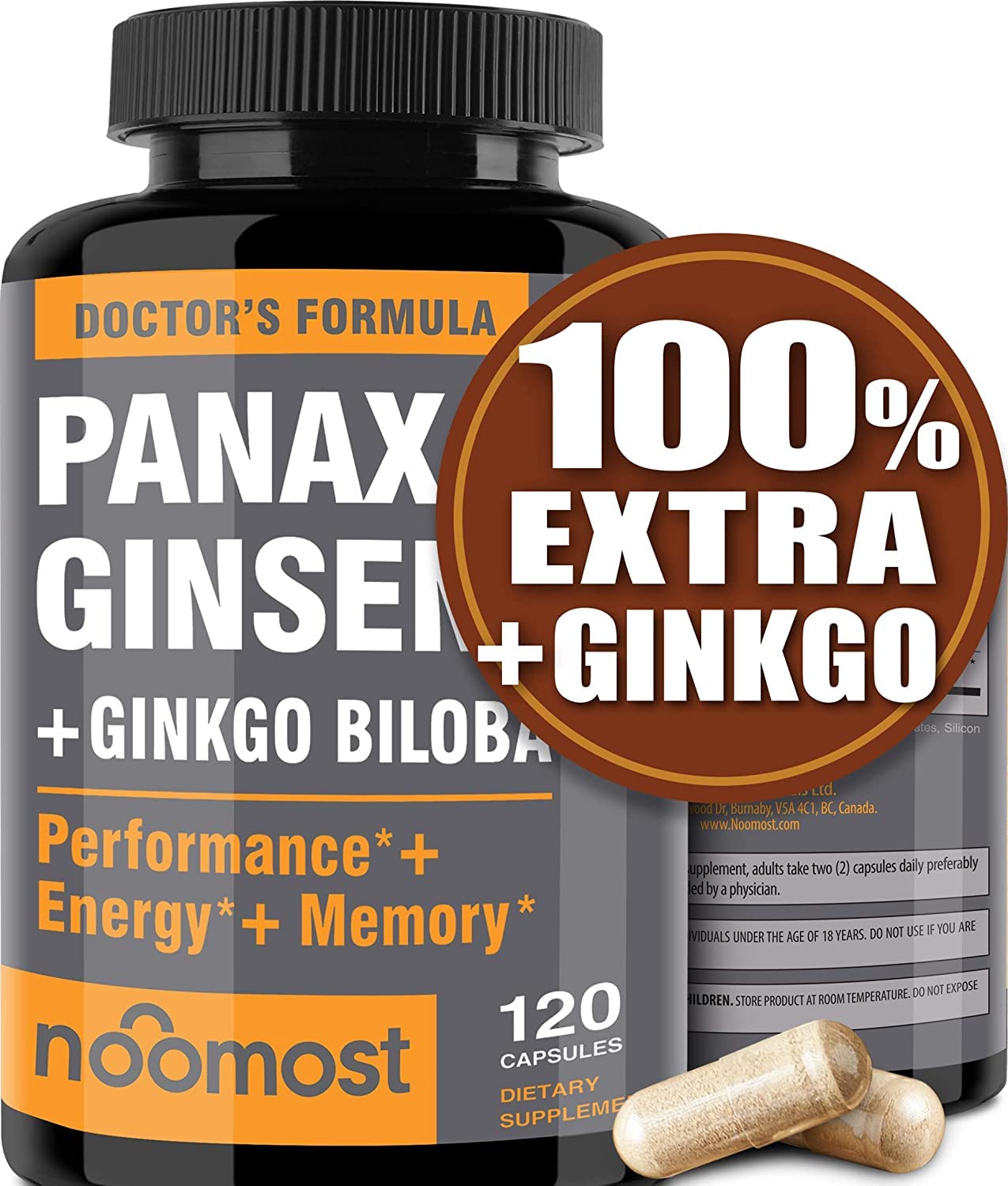 Mua Authentic Korean Red Panax Ginseng + Ginkgo Biloba, 120 Vegan ...