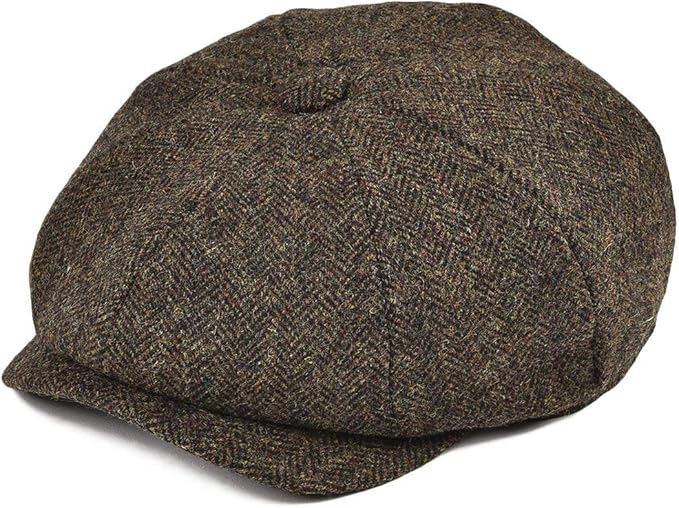 BOTVELA Men's Premium Wool Classic Flat Ivy Newsboy Cap Herringbone ...