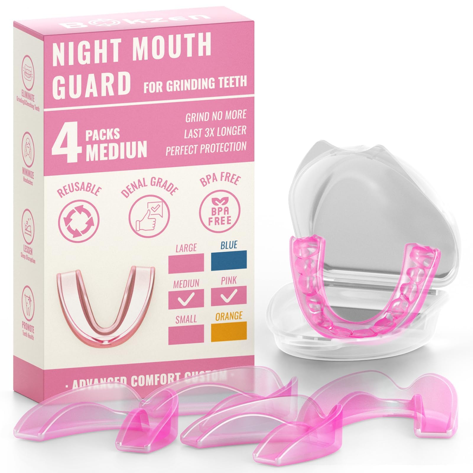Mua 4 Pack Pink Night Guard for Women Teeth Grinding, Medium Size ...