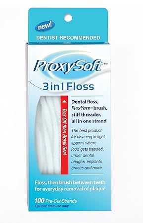 Dental Floss with Proxy Brush and Threader for Optimal Teeth Flossing ...