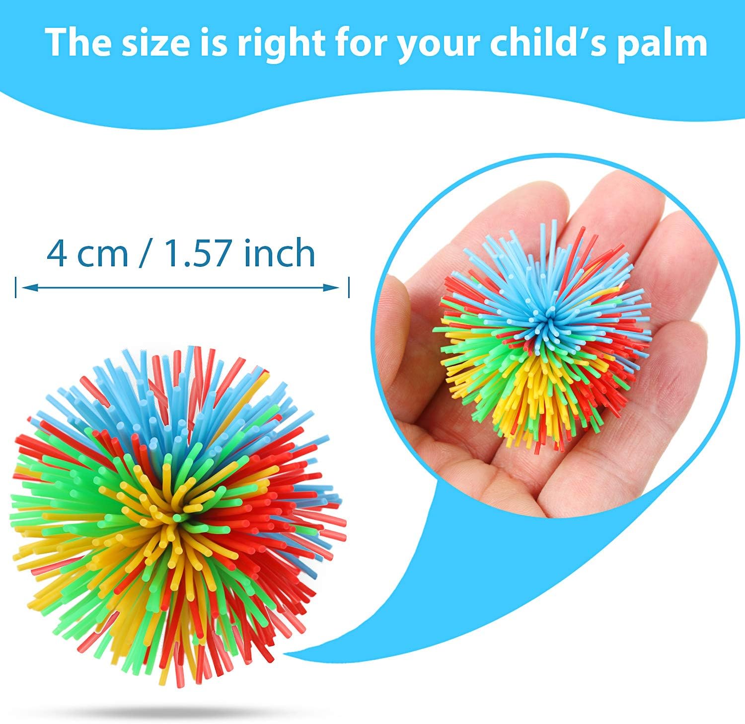 24 Pieces Monkey Stringy Balls Small Soft Active Sensory Toys Fidget ...