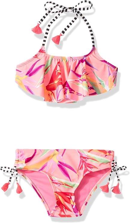 Amazon.com: Limited Too Girls' Little Bikini with Ruffle and Tassels ...