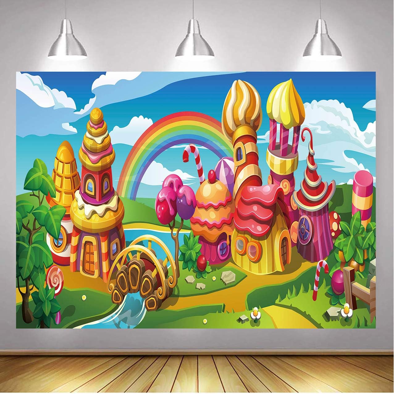 Amazon.com : BINQOO 7x5ft Candy Town Candyland Photo Backdrop Sweet ...