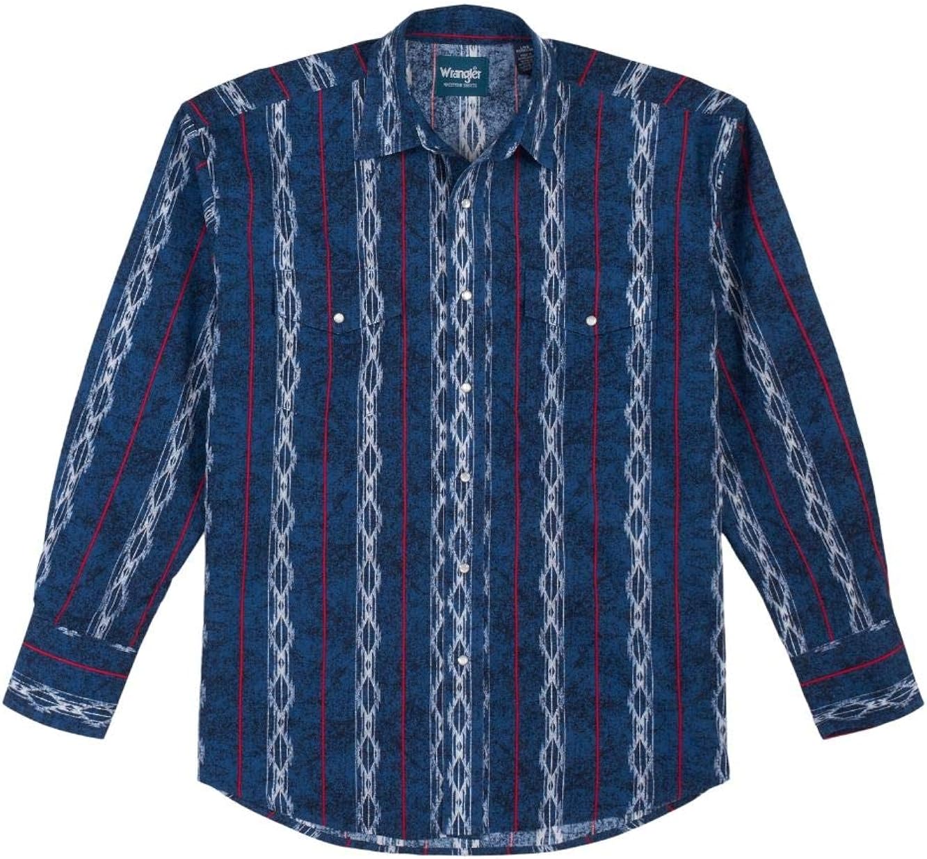Wrangler Men's Western Checotah Aztec Print Long Sleeve Snap Shirt at ...