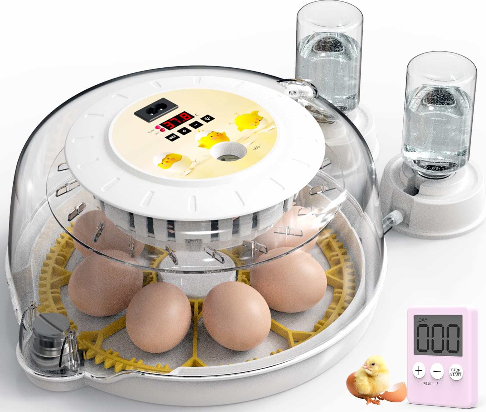 DETODDA Eggs Incubators for Hatching Eggs with Automatic Turner, 8 Egg ...
