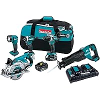 Amazon.com: Makita XT507PT 18V LXT® Lithium-Ion Brushless Cordless 5-Pc. Combo Kit (5.0Ah ...