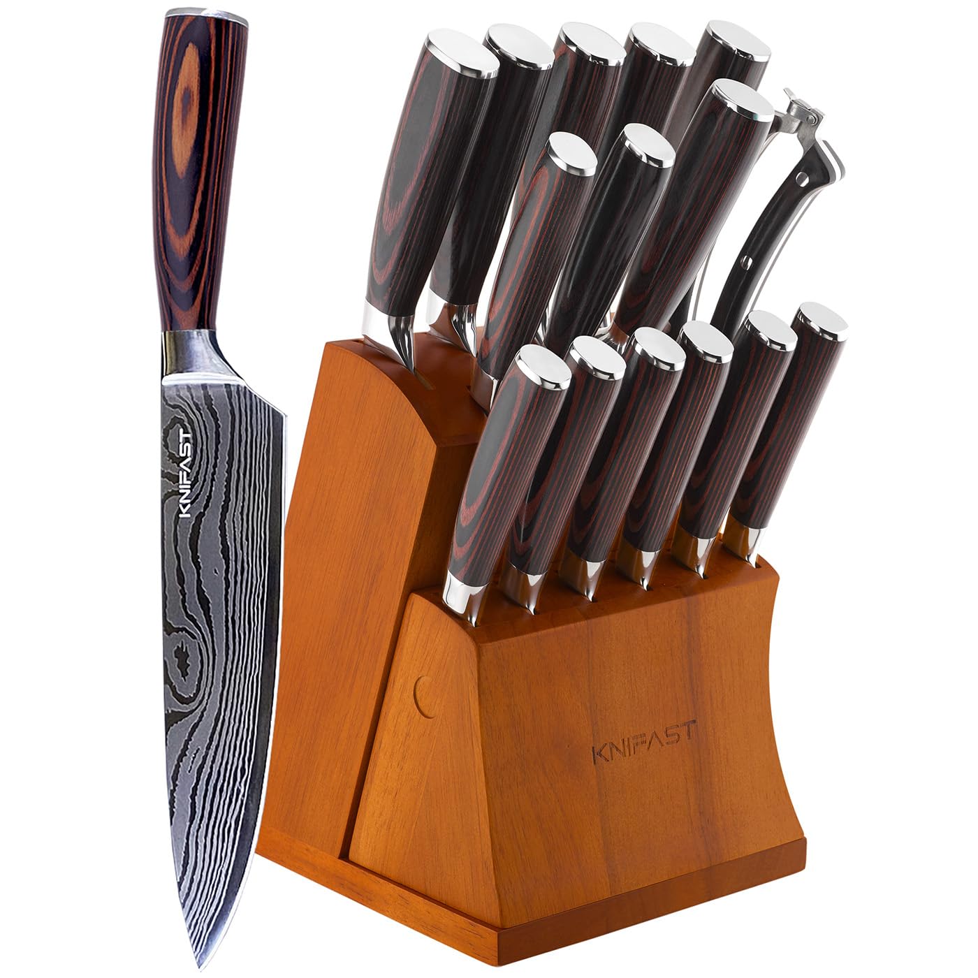 Knife Set 16-Piece Kitchen Knife Set With Wooden Block, Germany High ...