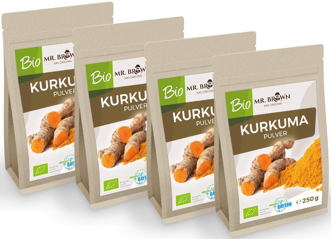 Mr. Brown BIO Kurkuma Pulver, aus Indien, Curcuma Pulver, Kurkuma ...