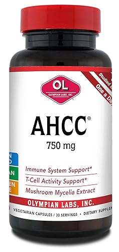 Olympian Labs Premium AHCC Supplement 750mg of AHCC per Capsule ...