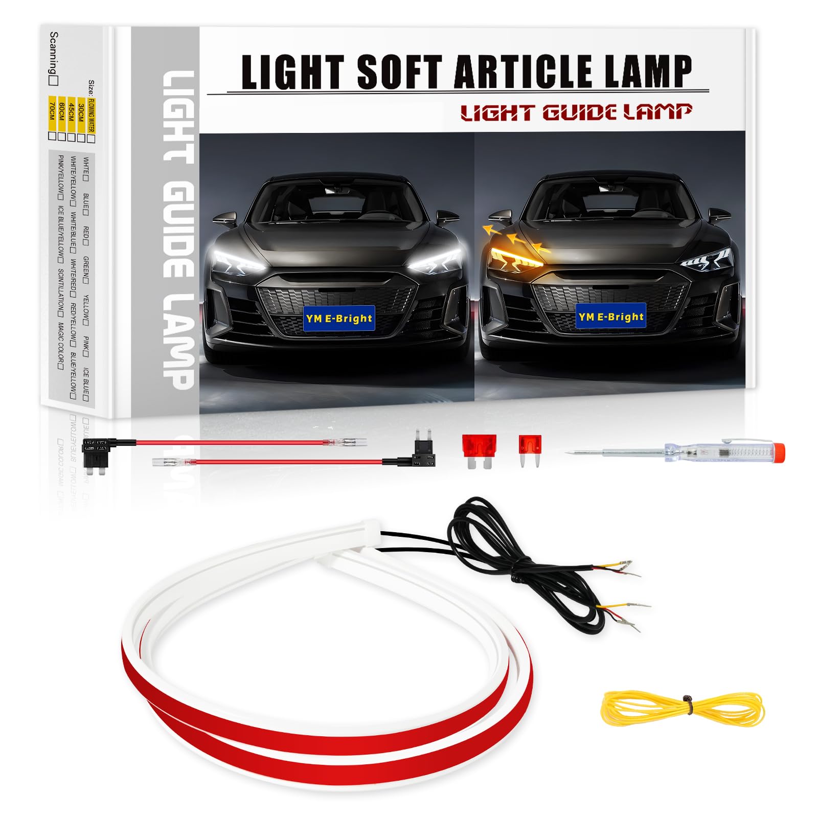 YM E-Bright Sequential Turn Signal Blinker Indicator Led DRL Strip ...